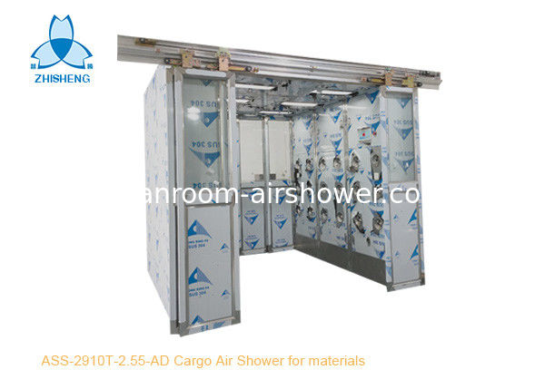 Stainless Steel 304 Cargo Air Shower Tunnel With 4 Leaf Auto Sliding Doors