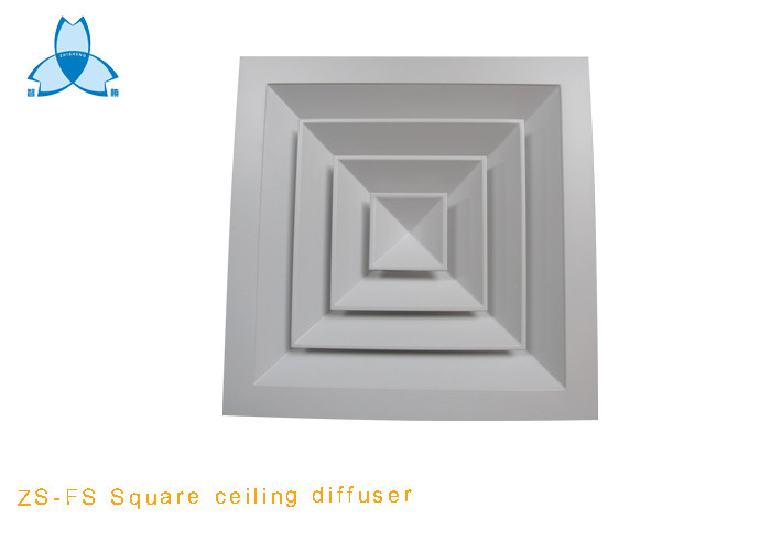 White Powder Coated Ceiling Air Diffuser With 27.5mm Width Border ...