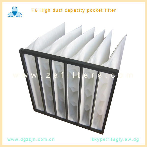 F6 Rigid Pocket Air Filter 24x24x24 inch Synethic filber For Gas Turbines