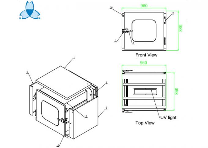 Laboratory Pharmaceutical Static Passbox Customized Clean Transfer Window