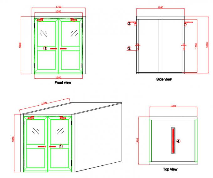 Big Area Dynamic Pass Box , Clean Room Pass Through Window With Double ...